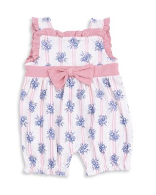 Click here for Angel Dear Girls Stripe Dot Roses Bow Trim Romper... prices