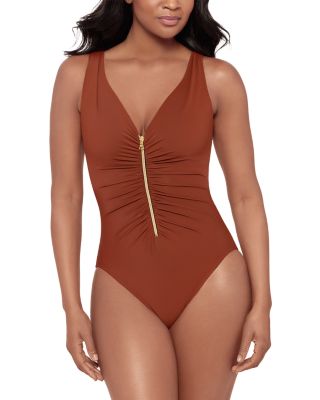 Click here for Miraclesuit Razzle Dazzle Zip One Piece Swimsuit prices