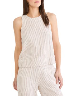 Click here for Nic+Zoe Pinstripe Gauze Pop On Tank Top prices