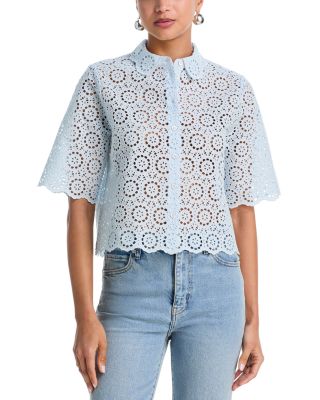 Click here for Frame The Petal Eyelet Blouse prices