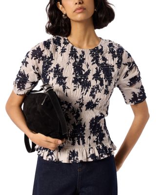Click here for Whistles Shadow Floral Shirred Top prices