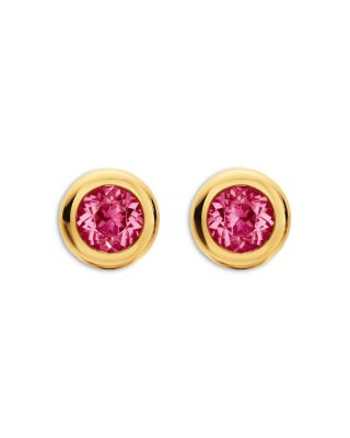 Click here for Bezel Set Stud Earrings in 18K Yellow Gold with Pi... prices