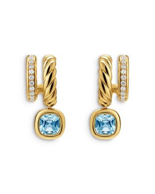 Click here for Dy Mercer Color Two Row Drop Earrings in 18K Yello... prices