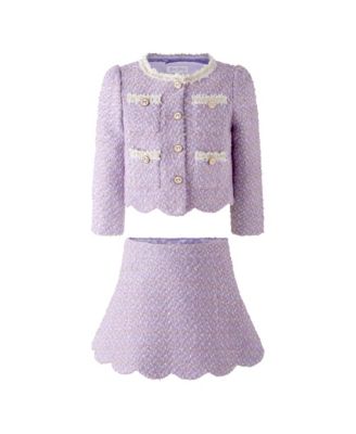 Click here for Rachel Riley Girls Tweed Scalloped Skirt Set - Lit... prices
