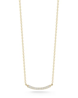 Click here for Moon & Meadow 14K Yellow Gold Diamond Curved Bar N... prices