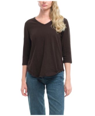 Click here for Wilt Clothing 3/4 Sleeve Raw Hem Shirttail Tee prices