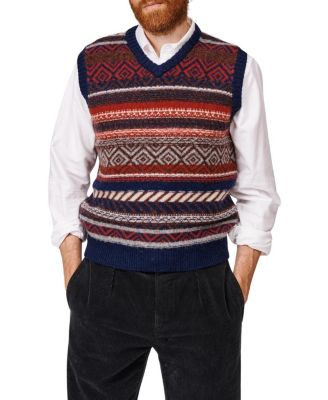 Click here for Aubin Fair Isle Slipover Wool Vest prices
