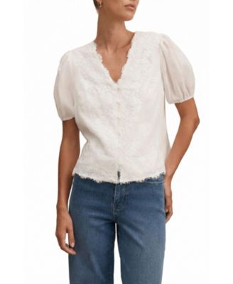 Click here for Ever New Womens Sable Lace Scallop Blouse prices