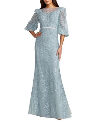 Click here for Mac Duggal Embroidered Beaded Boat Neck Gown with... prices