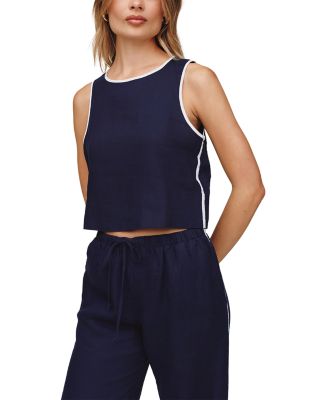 Click here for Bella Dahl Contrast Keyhole Tank Top prices