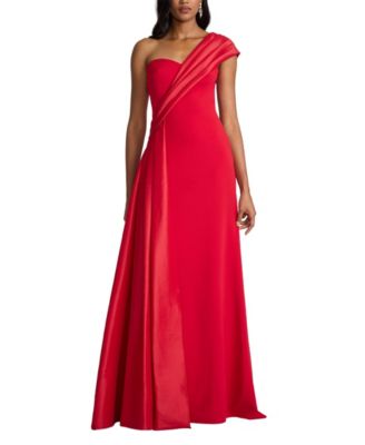 Click here for Tadashi Shoji Beis Draped One-Shoulder Gown prices