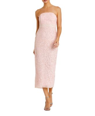 Click here for Mac Duggal Pearl Embellished Strapless Midi Cockta... prices