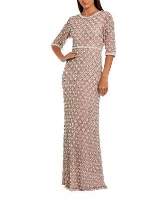 Click here for Mac Duggal Petite Pearl & Crystal Embellished Even... prices