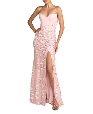 Click here for Mac Duggal Floral Satin Strapless Sweetheart Gown... prices
