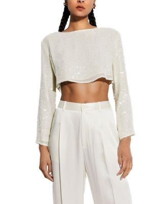 Click here for Lapointe Sequin Viscose Cropped Top prices