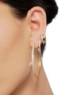 Click here for Lana 14K Yellow Gold Diamond Double Row Hoop Earri... prices