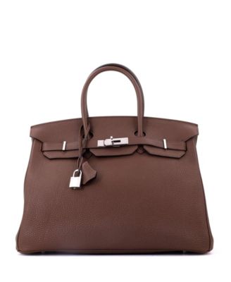 Click here for Pre-Owned HERMES Birkin 35 Handbag Brown Togo with... prices