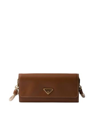 Click here for Prada Leather Wallet With Shoulder Strap prices