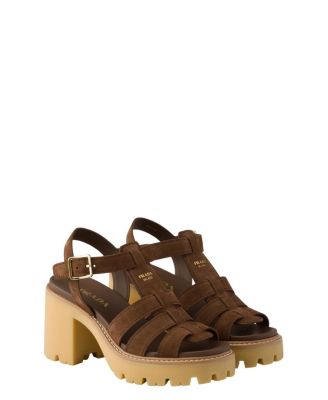 Click here for Prada Womens High-Heeled Suede Platform Sandals prices