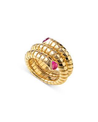 Click here for Marina B 18K Yellow Gold Trisolina Ruby Wrap Ring prices