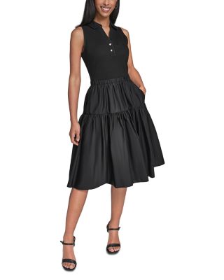 Click here for Karl Lagerfeld Paris Sleeveless Mixed Media Knit D... prices