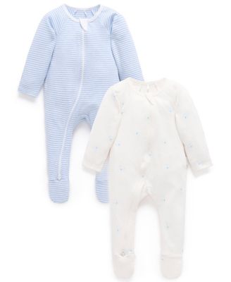 Click here for Purebaby Boys 2 Pack Zip Footie - Baby prices