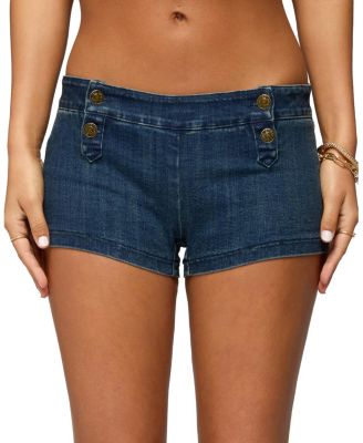 Click here for Edikted Sashe Stretchy Denim Shorts prices