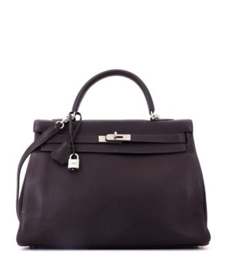 Click here for Pre-Owned HERMES Kelly 35 Handbag Brown Togo with... prices