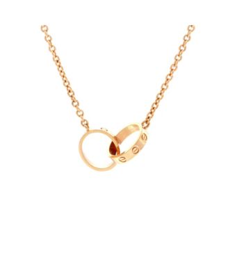 Click here for Pre-Owned Cartier Love Interlocking Necklace 18K R... prices
