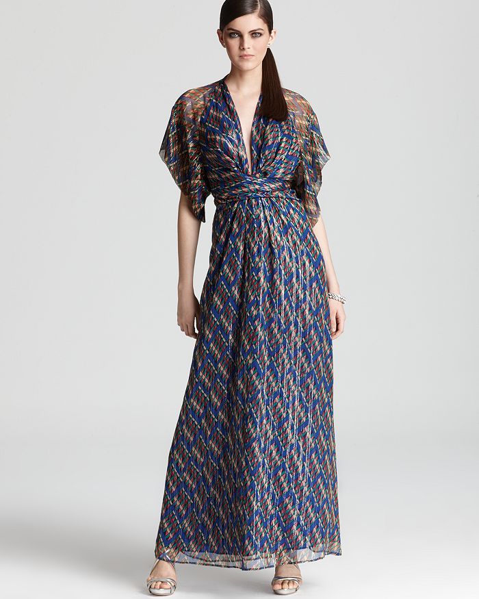 Issa London Maxi Dress - Metallic Chiffon | Bloomingdale's