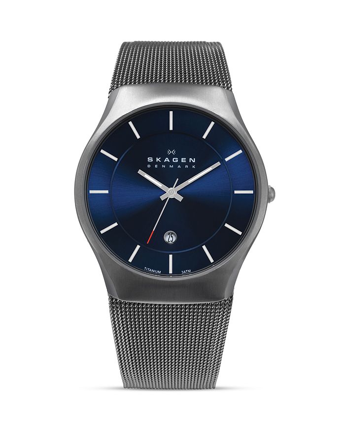 Skagen Silver Mesh Watch, 39mm | Bloomingdale's