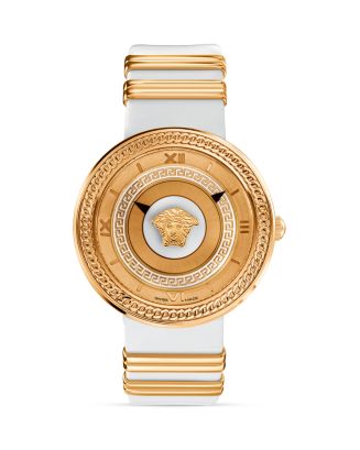 Versace V-Metal Rose Gold & White Dial Watch, 40mm | Bloomingdale's