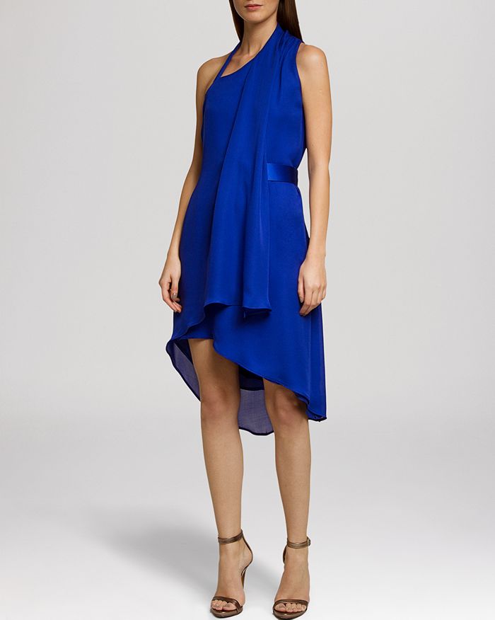 HALSTON HERITAGE HALSTON Dress - Asymmetric Wrap Belted | Bloomingdale's
