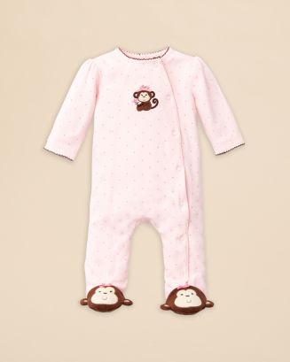 Little Me Infant Girls' Pretty Monkey Footie - Sizes 0-9 Months ...