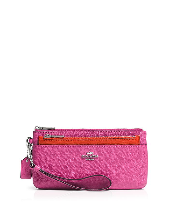 COACH Zippy Wallet With Pop-up Pouch in Embossed Textured Leather ...