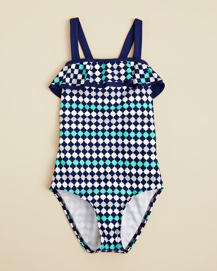 Splendid Girls' Dot Stripe One-Piece Swimsuit - Sizes 7-14 | Bloomingdale's