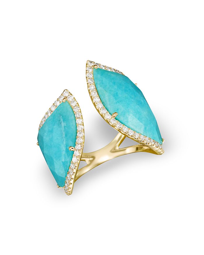 Meira T 14K Yellow Gold Amazonite Double Open Curve Ring | Bloomingdale's