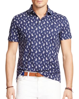 Polo Ralph Lauren Sailboat Print Jersey Classic Fit Polo Shirt ...