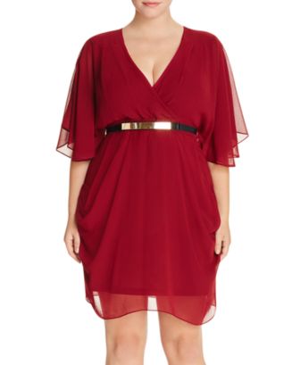 City Chic Plus City Chic Flutter-Sleeve Dress | Bloomingdale's