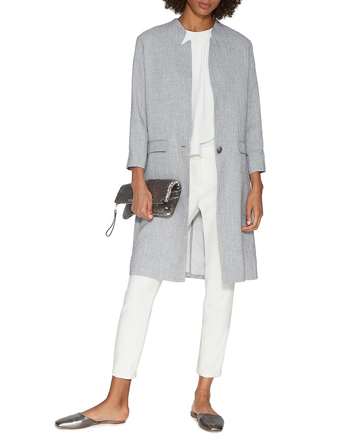 HALSTON HERITAGE HALSTON Notched Textured Coat | Bloomingdale's