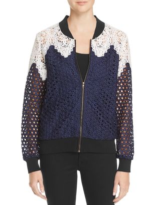 Lucy Paris Lace Paneled Bomber Jacket - Exclusive | Bloomingdale's
