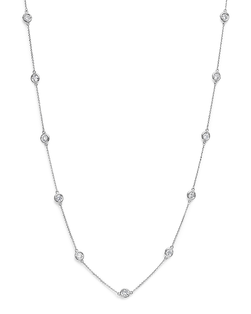 Click here for Diamond Station Necklace in 14K White Gold 2.60 t... prices