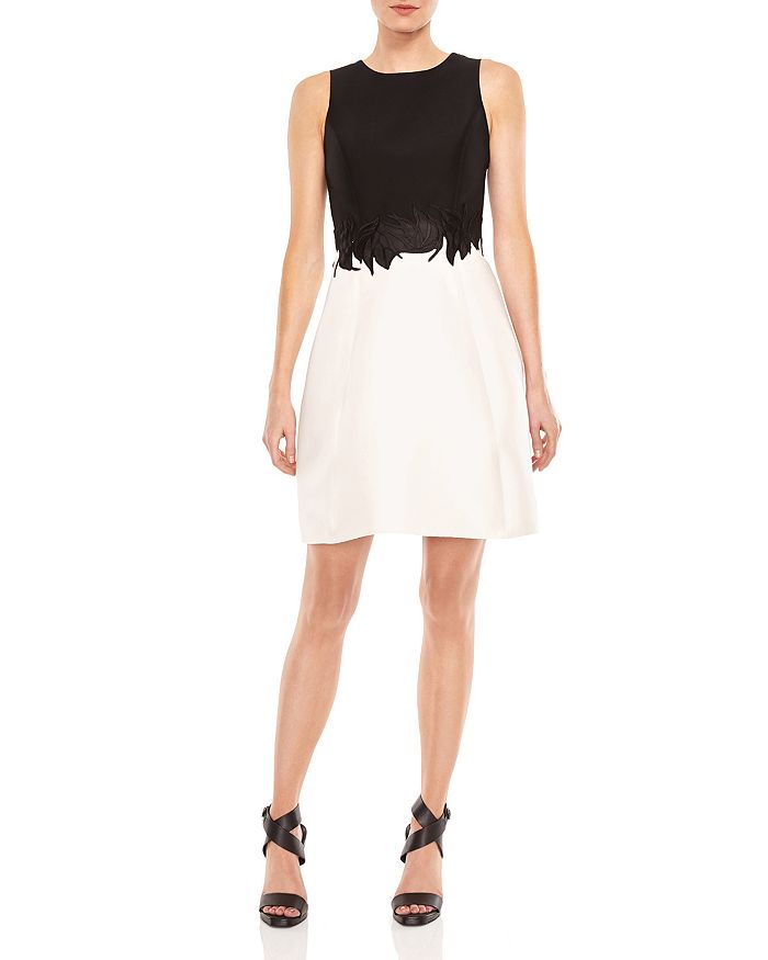 HALSTON HERITAGE HALSTON Color-Blocked Embroidered Dress | Bloomingdale's