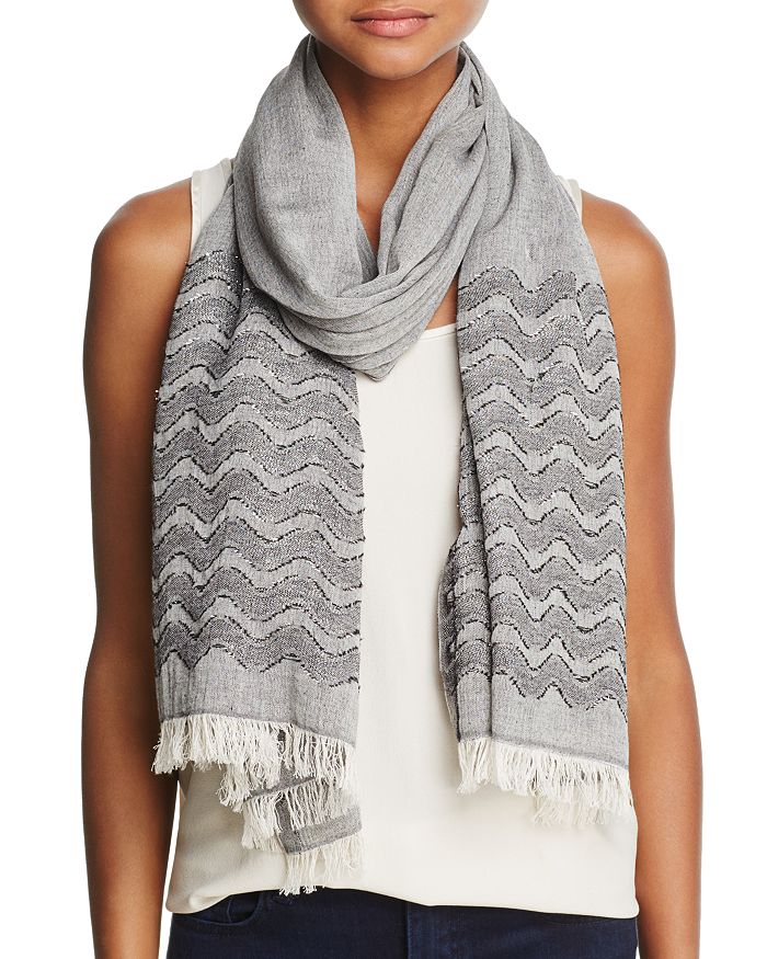 AQUA Metallic Chevron Wrap - 100% Exclusive | Bloomingdale's