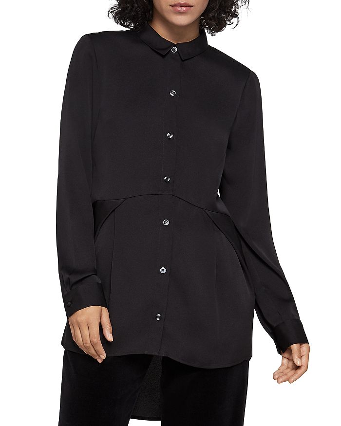 BCBGENERATION Overlapping Pleat Shirt | Bloomingdale's