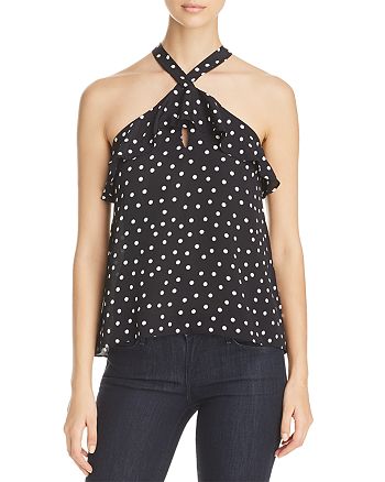 Red Haute Polka Dot Halter Top | Bloomingdale's