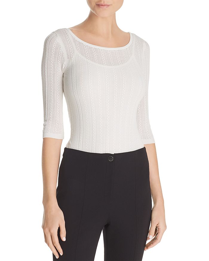 Theory Sheer Pointelle Bodysuit | Bloomingdale's