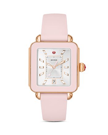MICHELE Deco Sport Pink Watch, 34mm x 36mm | Bloomingdale's