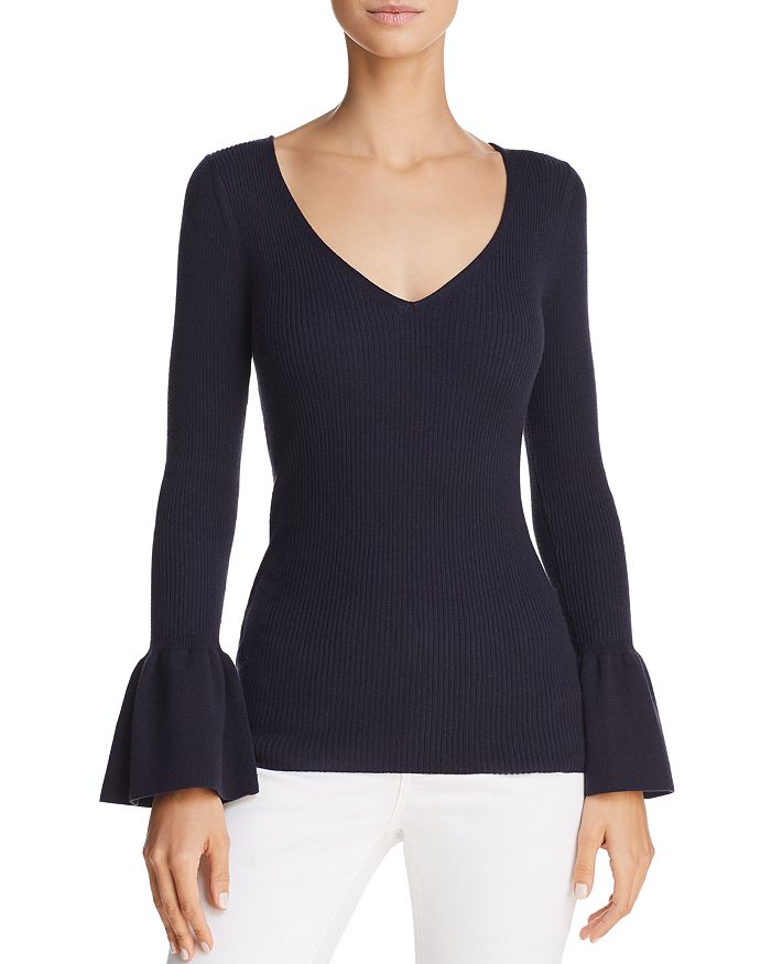 Minnie Rose Bell Sleeve Rib-Knit Sweater | Bloomingdale's