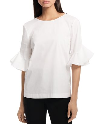 Calvin Klein Ruffled Sleeve Top | Bloomingdale's